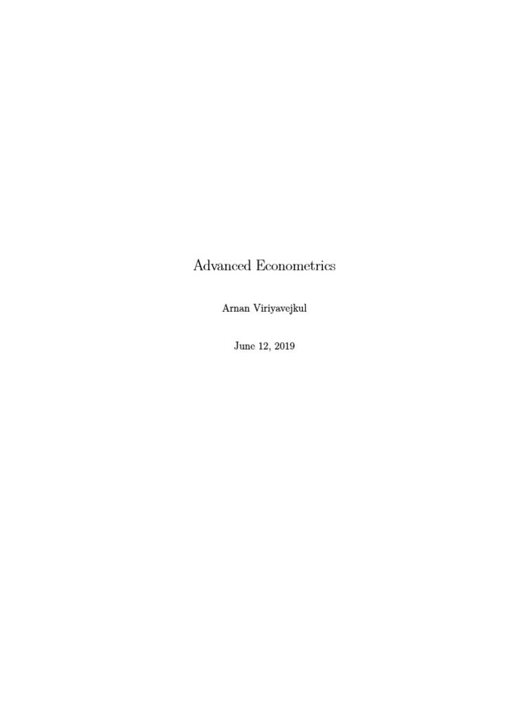 Advanced Econometrics Pdf Pdf Ordinary Least Squares Normal