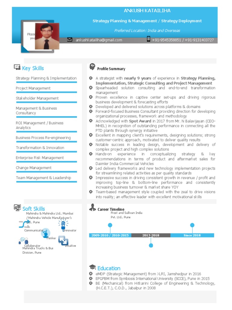 Ankush Katailiha CV | PDF | Strategic Management | Chief Executive Officer