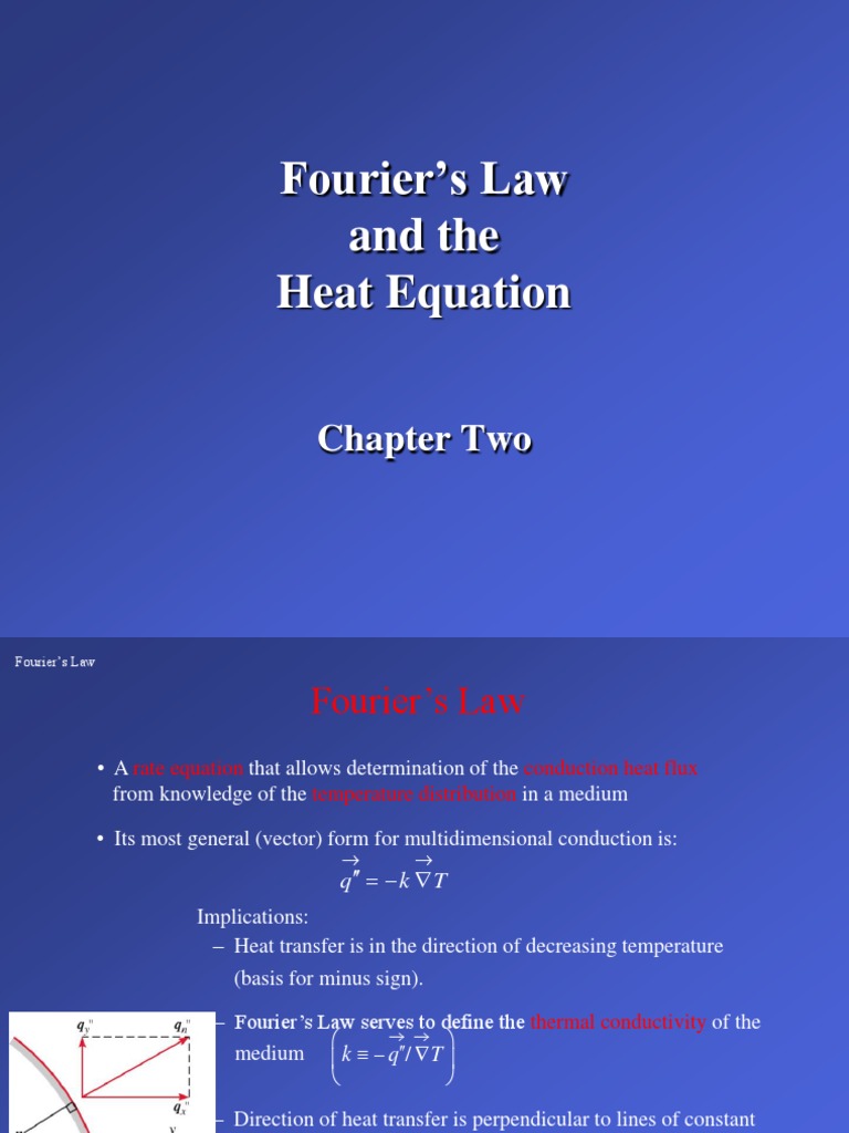 Fourier's Law and The Heat Equation: Chapter Two | PDF | Thermal ...