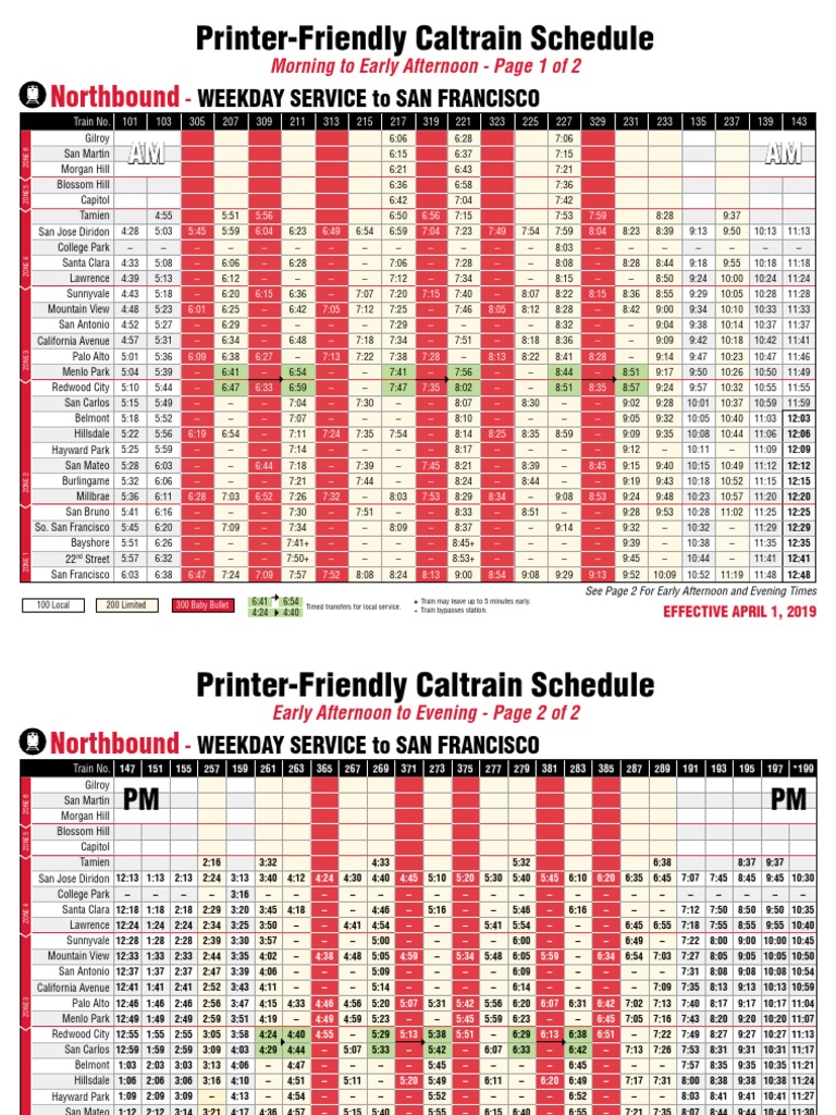 Weekday Printer-Friendly Schedule - Effective 4-1-19 PDF | PDF ...