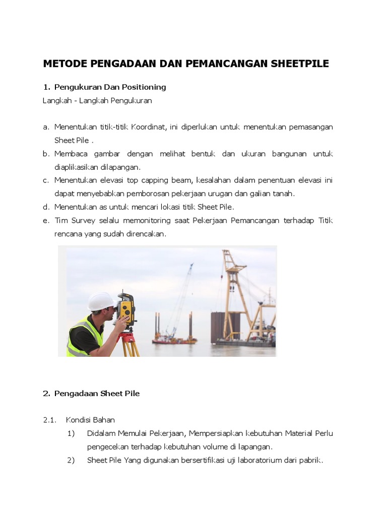 Metode Pemancangan Sheetpile | PDF