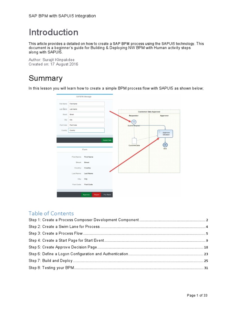 SAP BPM With SAPUI5 Integration R1.0 | PDF | Business Process Management | Parameter (Computer ...