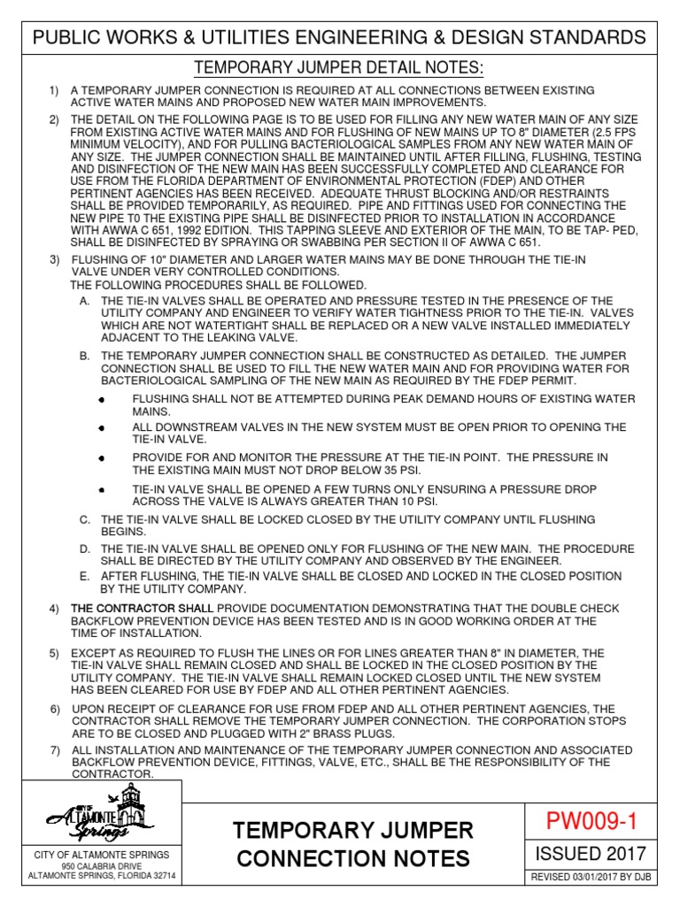 Public Works & Utilities Engineering & Design Standards: Temporary ...
