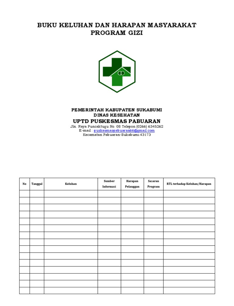 Contoh Buku Catatan Keluhan Dan Tanggapan Masyarakat | PDF