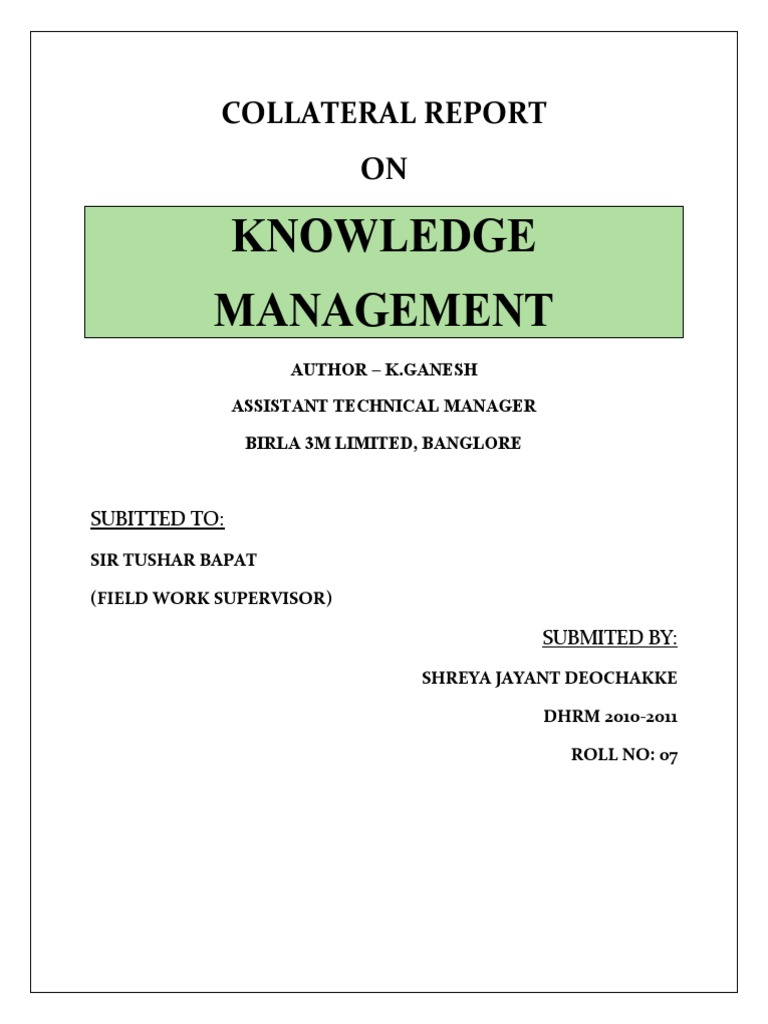 KM Report | PDF | Knowledge Management | Knowledge