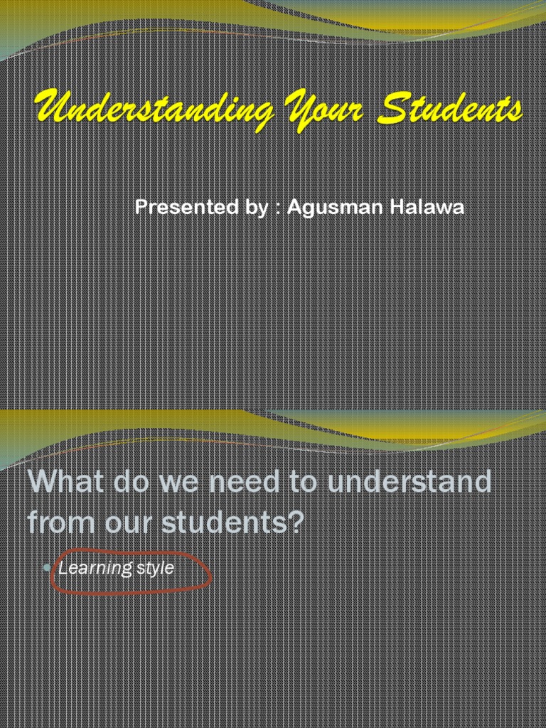 Understanding Your Students | PDF | Learning Styles | Learning