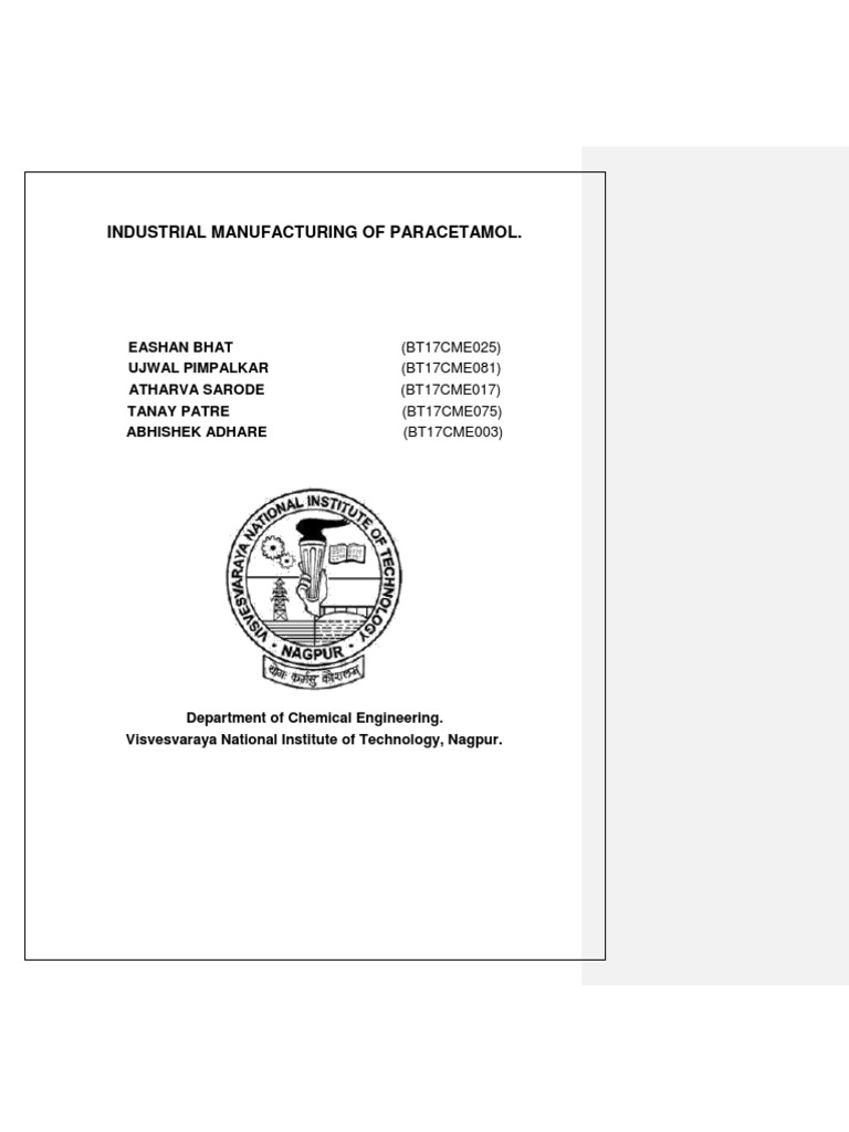 Industrial Paracetamol Manufacturing Process | PDF | Nonsteroidal Anti ...