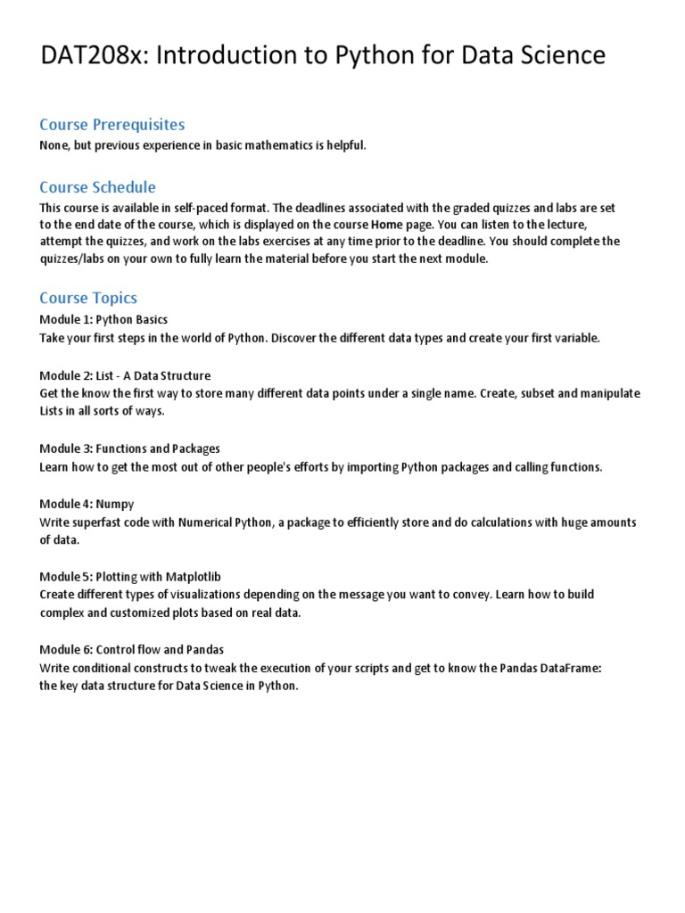 Data Science Basic | PDF | Python (Programming Language) | Modular Programming