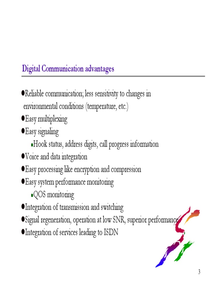 Digital Communication advantages-disadvantages