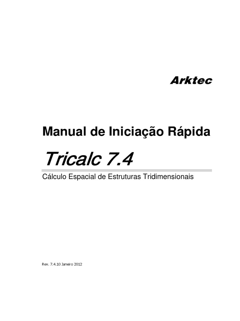 Manual de Iniciação - Tricalc | PDF | BIM | Janela (informática)