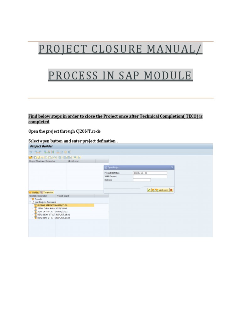 Close Projects in SAP with Final Confirmation | PDF | Computing | Software