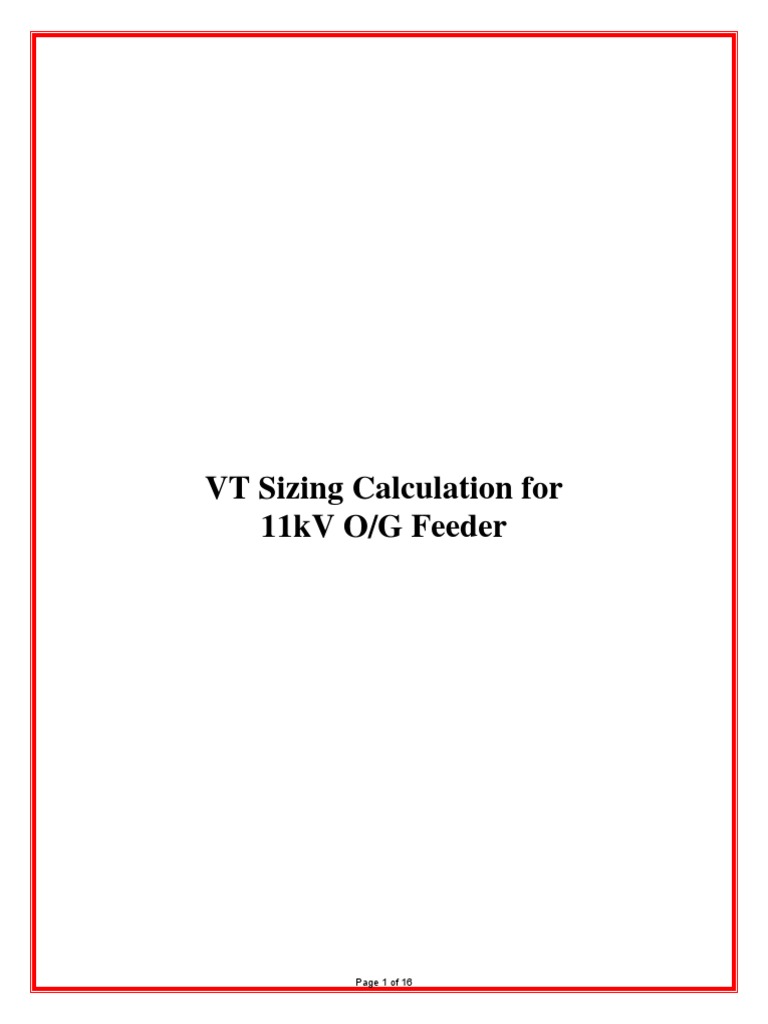 11kv VT Sizing Cal | PDF | Electrical Substation | Electric Power ...
