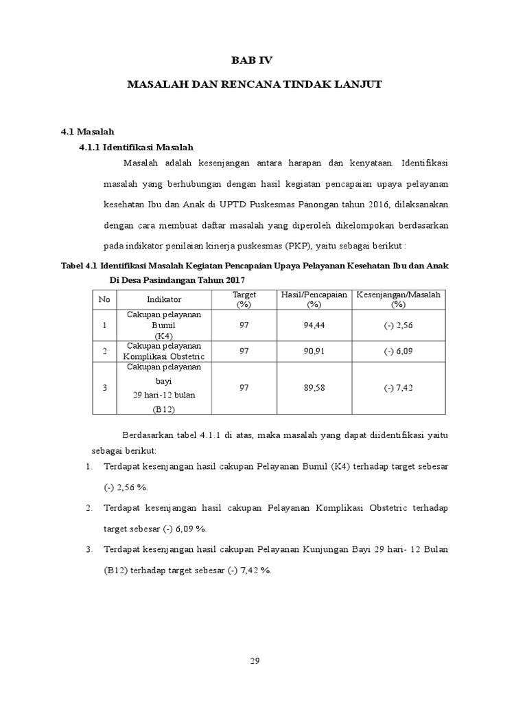 7) - BAB IV Masalah Dan Rencana Tindak Lanjut | PDF