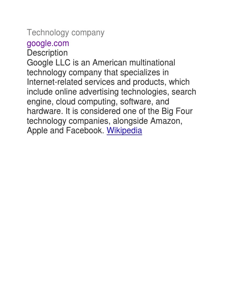 Technology Company: Wikipedia | PDF