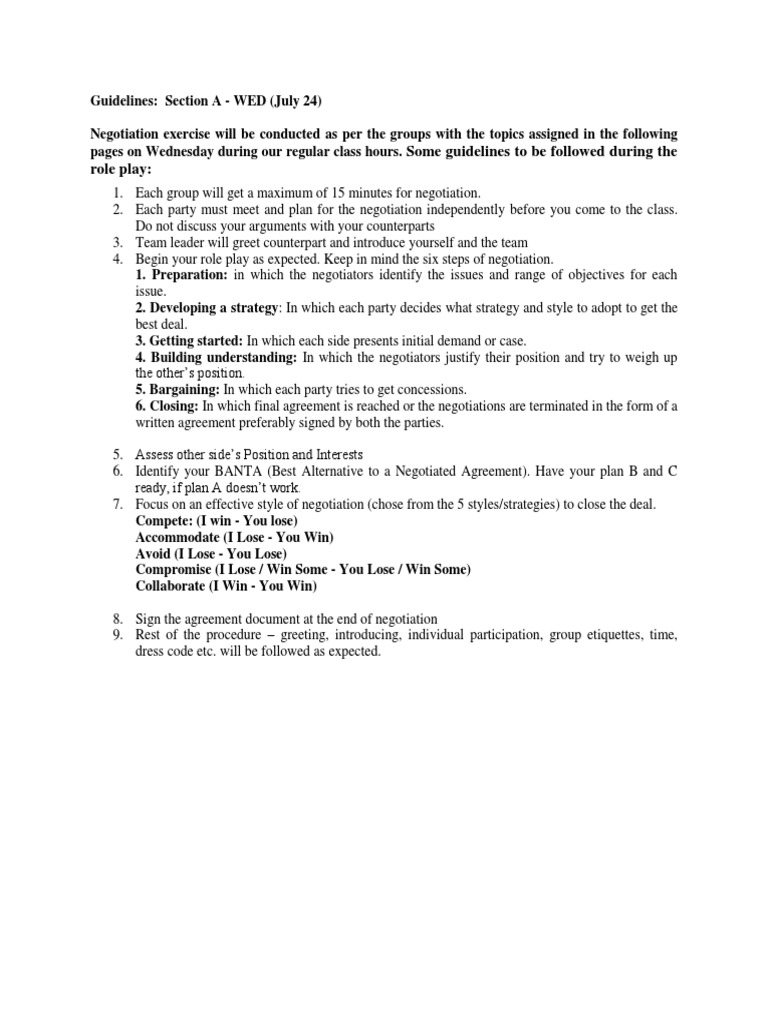 11 Negotiation Role Play - Sec A - UMG and RM | PDF | Negotiation ...
