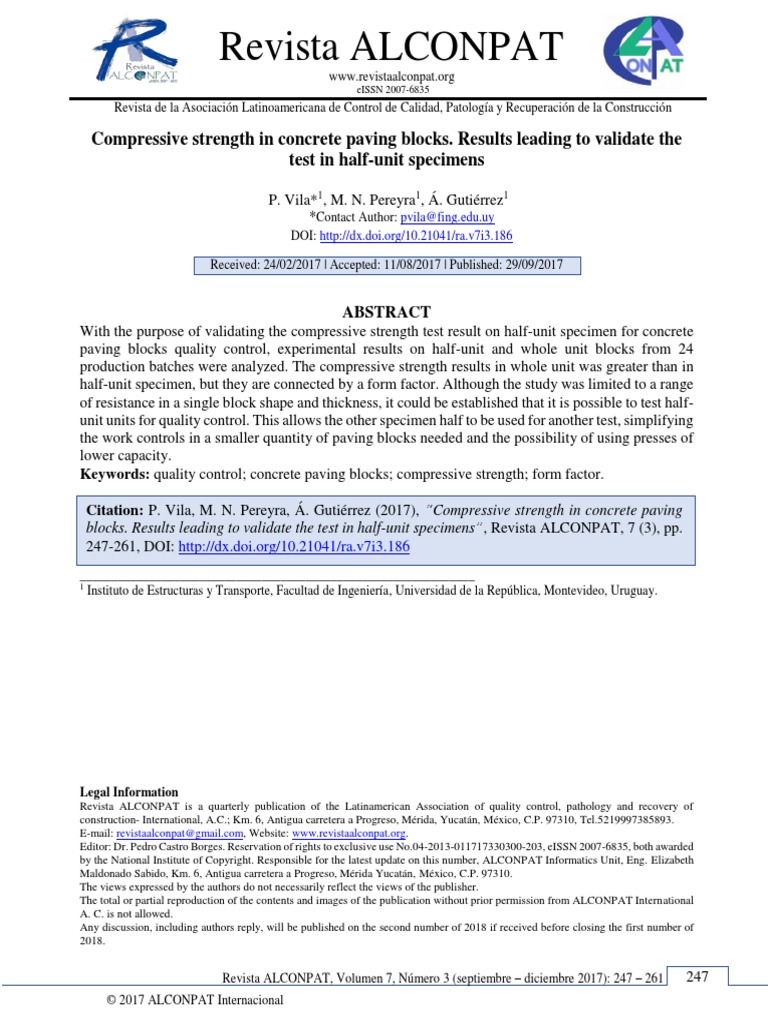 Compression Strength of Concrete Paving Blocks | PDF | Friction | Concrete