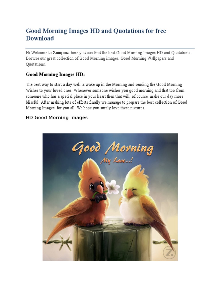 Good Morning Images HD and Quotations For | PDF