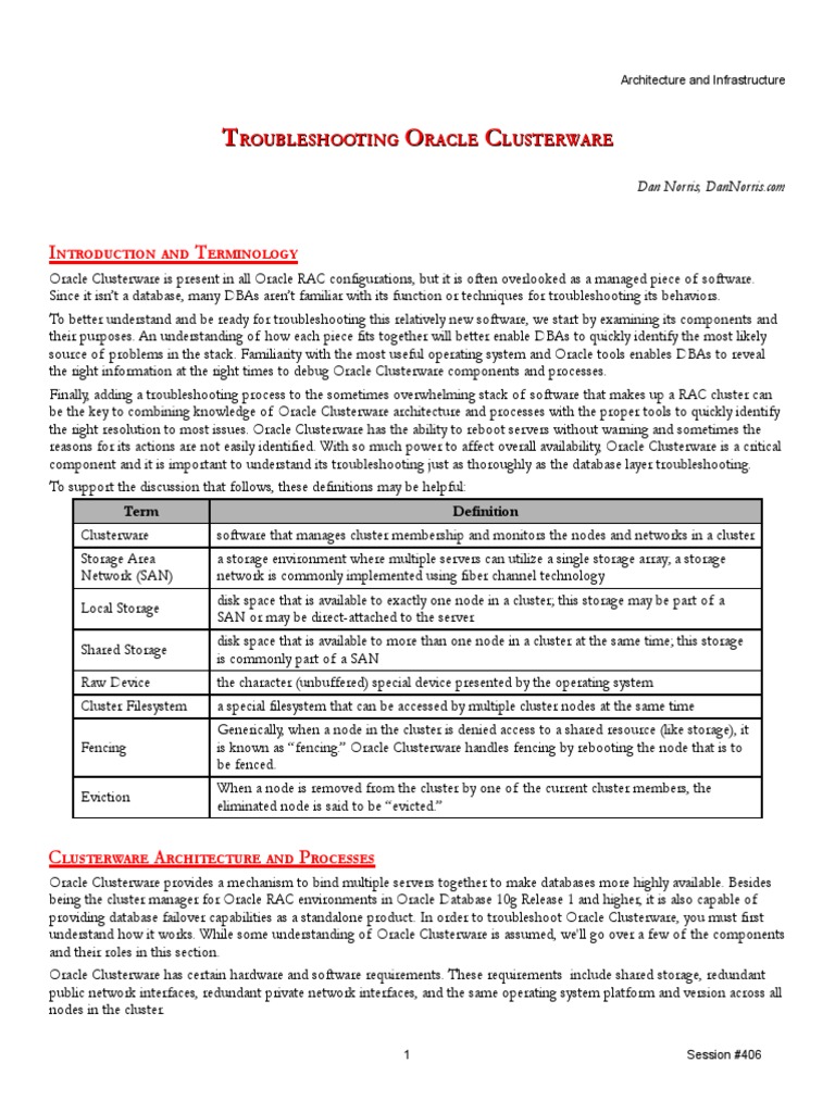 Troubleshooting Oracle Clusterware Pdf Computer Cluster Oracle Database