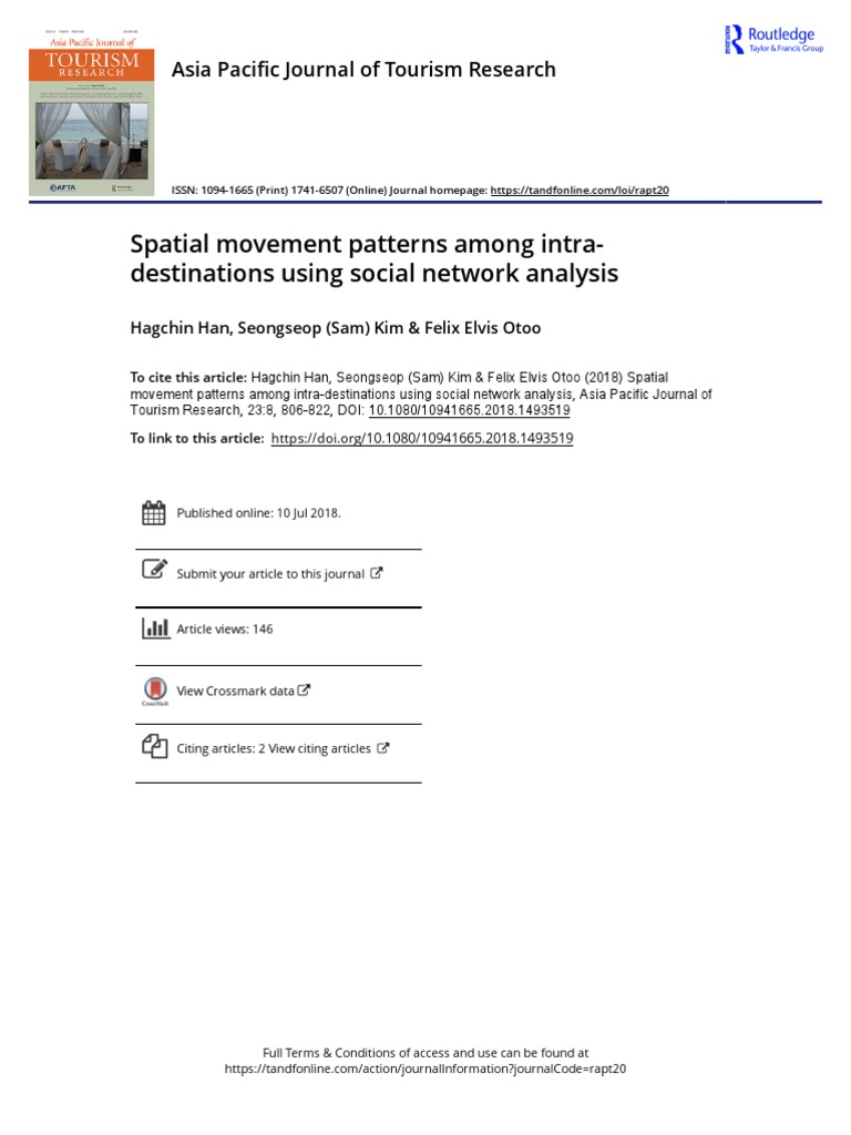 Spatial Movement Patterns Among Intra Destinations Using Social Network ...