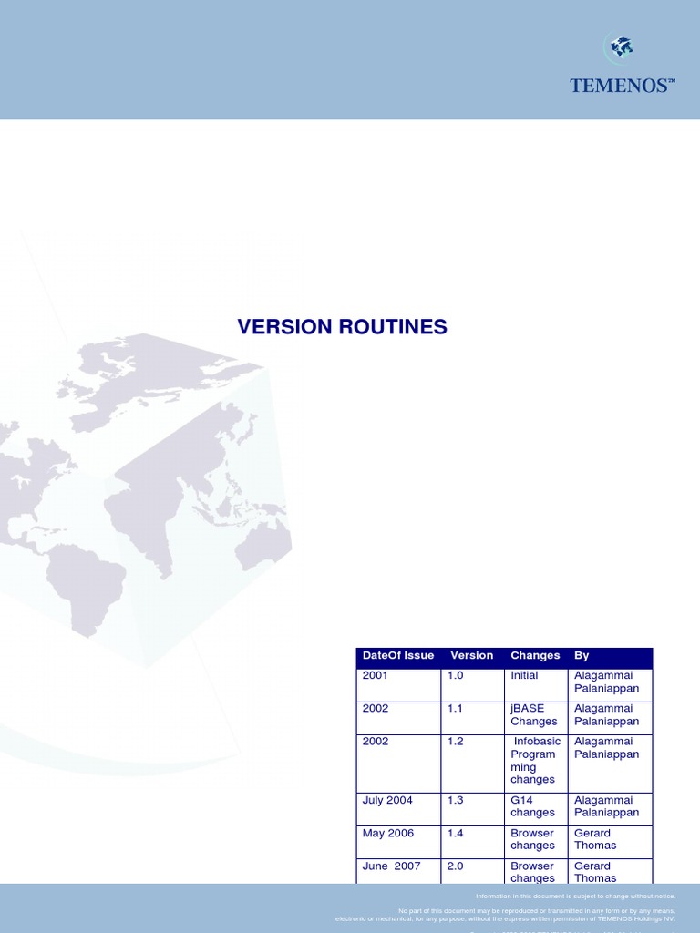 Version Routines: Dateof Issue Version Changes by | PDF | Subroutine | Application Programming ...
