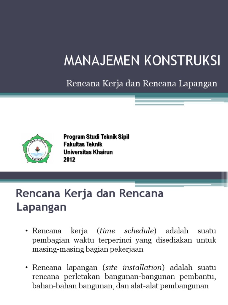 11 Rencana Kerja Dan Rencana Lapangan | PDF
