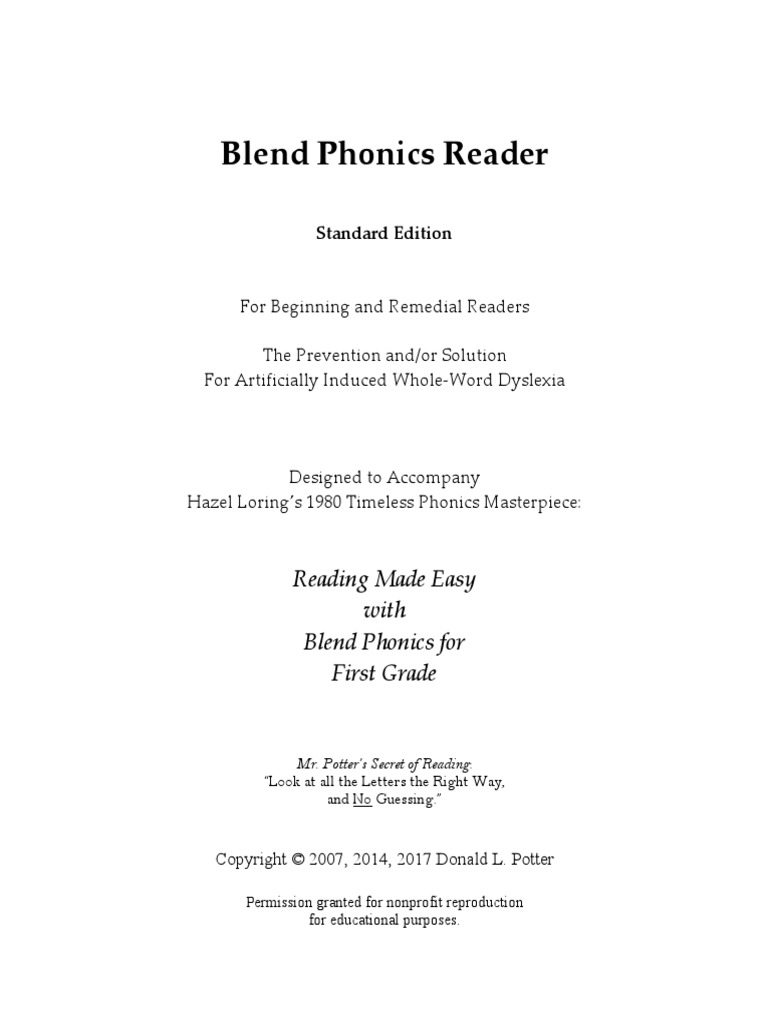 Blend Phonics Reader | PDF | Phonics | Dyslexia