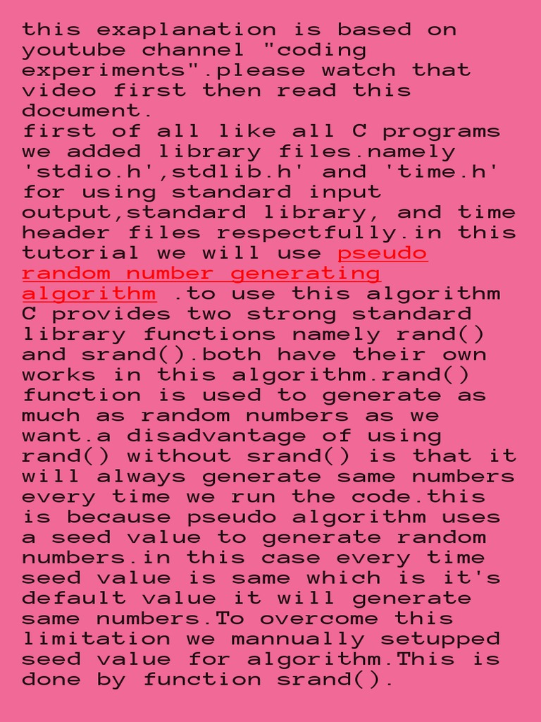 Explained Random Numbers | PDF