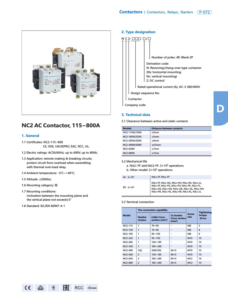 NC2 Chint | PDF | Power (Physics) | Electrical Components