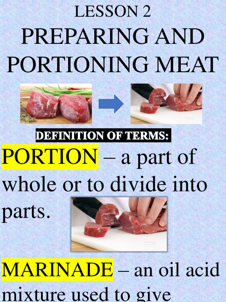Lesson 2: Preparing and Portioning Meat | PDF | Roasting | Grilling