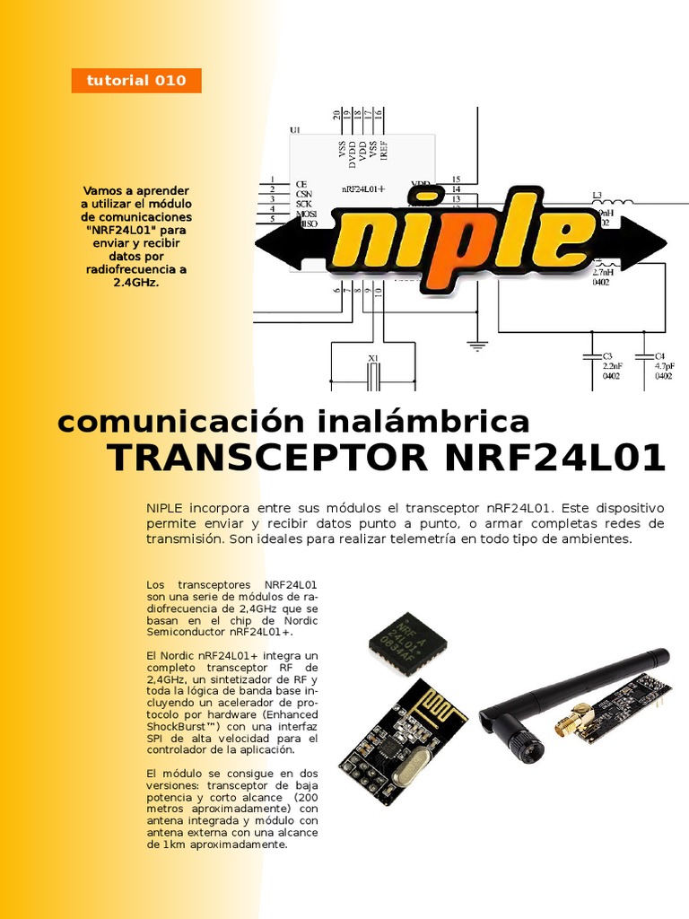 Tutorial Sencillo Del Modulo NRF24L01 | PDF | Frecuencia de radio | Inalámbrico