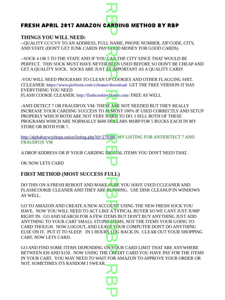 Things You Will Need:: Fresh April 2017 Amazon Carding Method by RBP ...