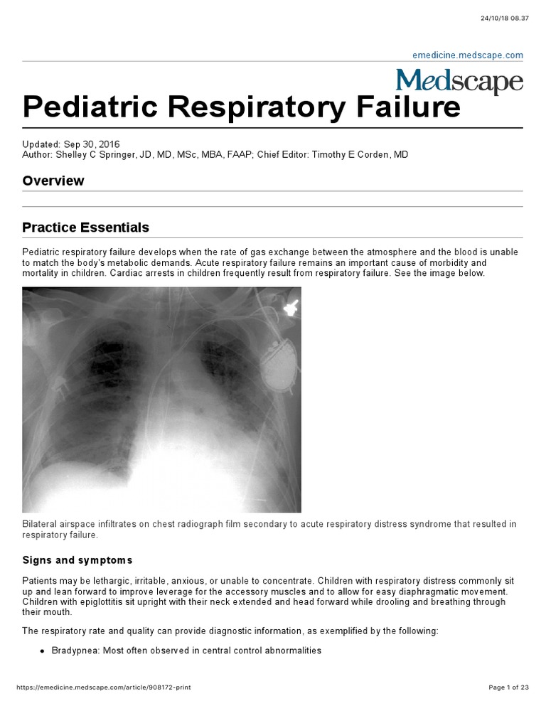 Pediatric Respiratory Failure: Signs and Symptoms | PDF | Lung ...