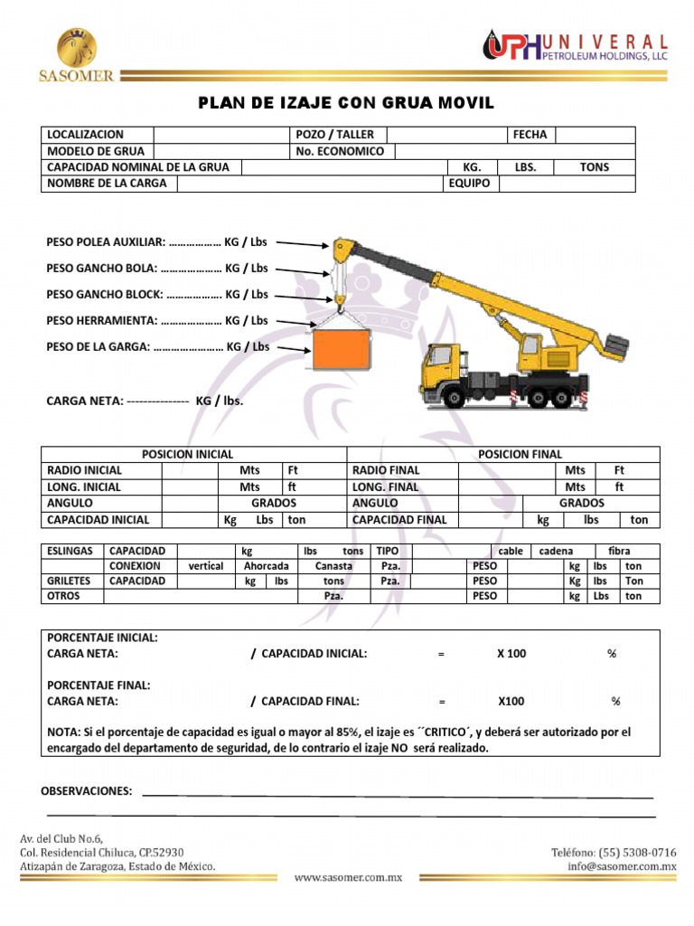 Plan de Izaje Con Grua | PDF