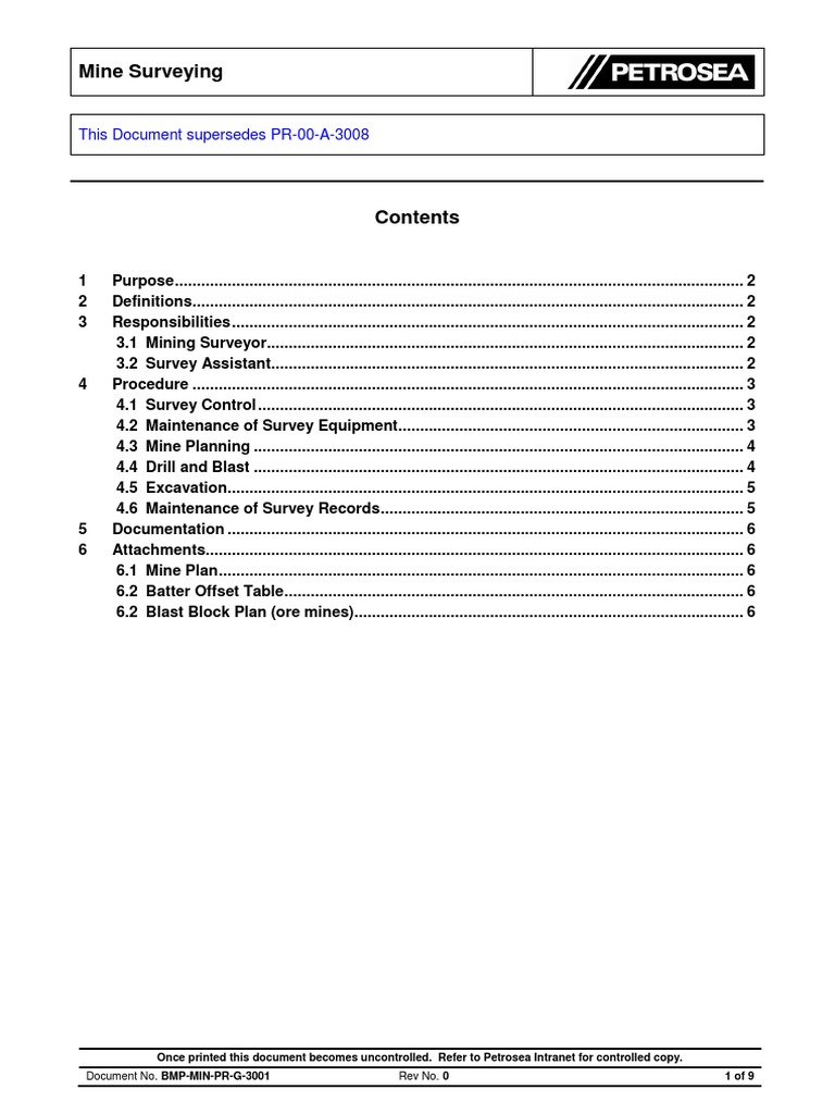 BMP Mine Surveying | PDF | Surveying | Calibration