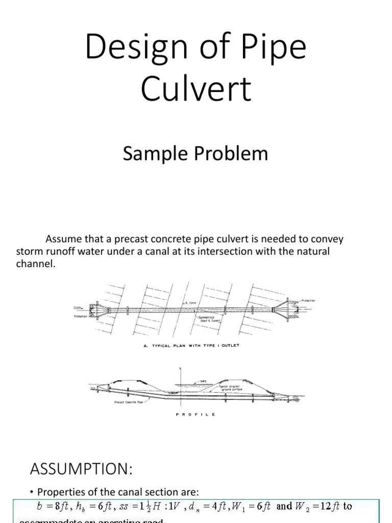 Pipe Culvert Design for Engineers | PDF