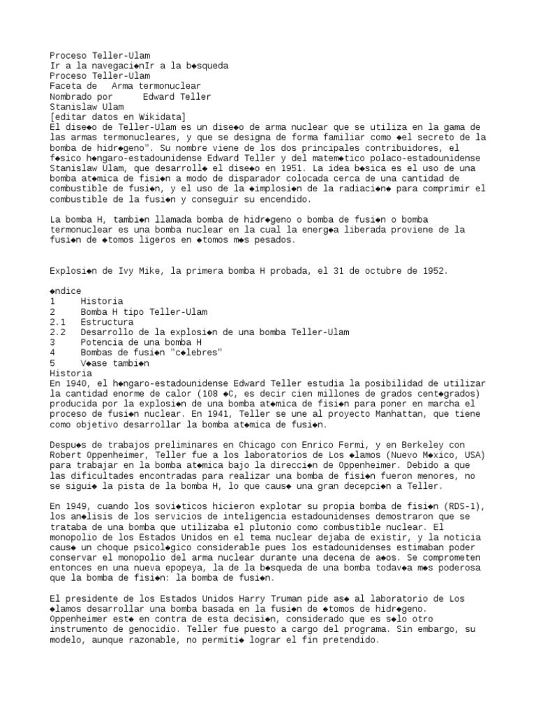 Proceso Teller Ulam | PDF | Física nuclear | Tecnología nuclear