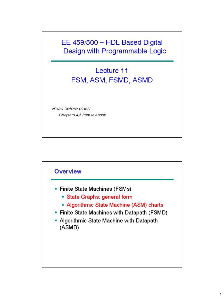 FSM, ASM, and ASMD Overview | PDF | Areas Of Computer Science | Digital ...
