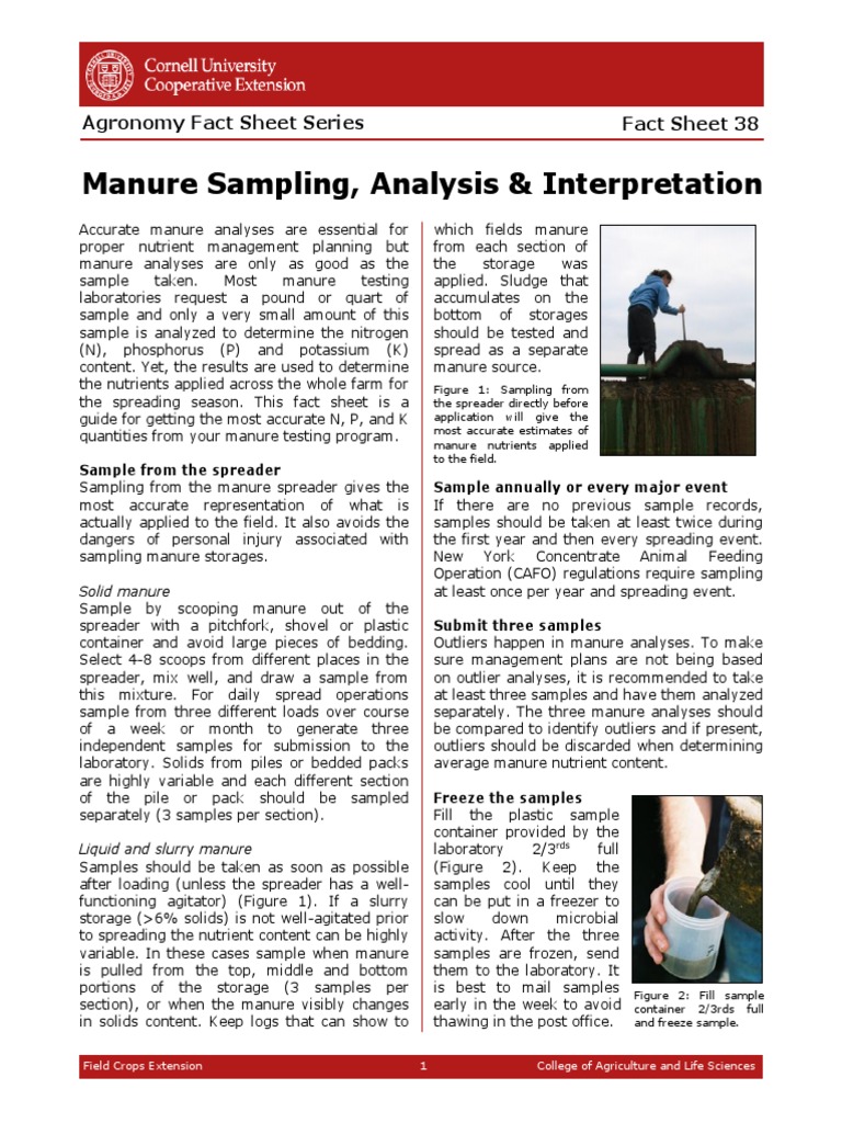 Manure Sampling Guide for Accurate Nutrient Analysis & Planning | PDF ...