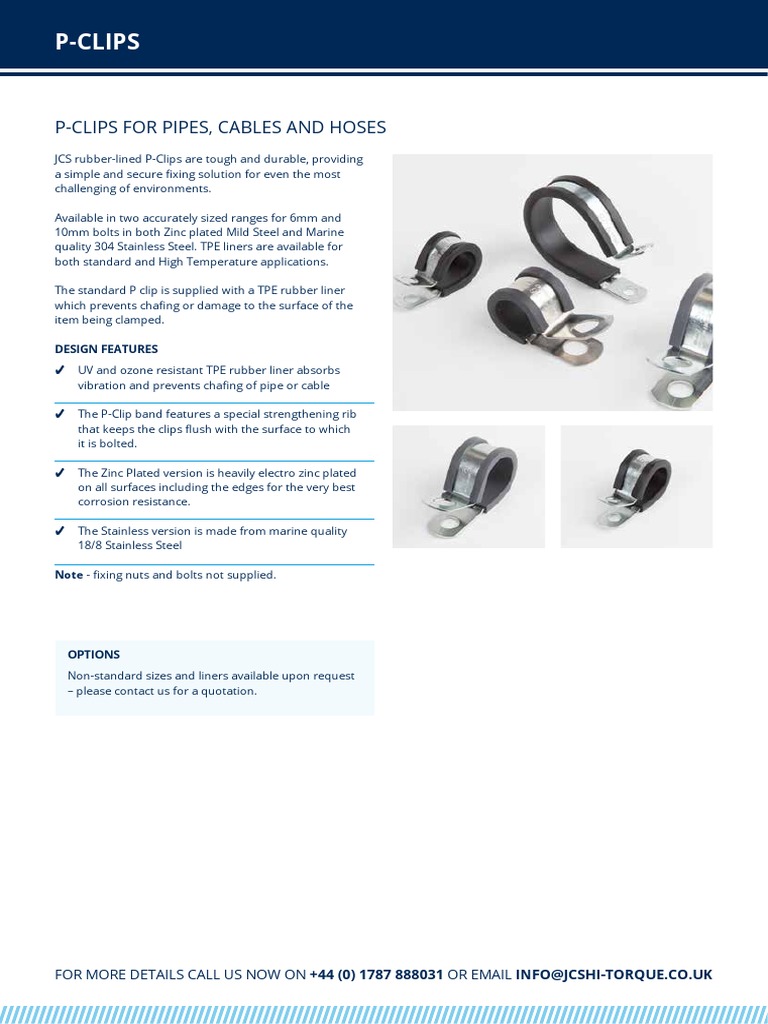 P-Clip Size Chart and Specifications | PDF | Stainless Steel ...
