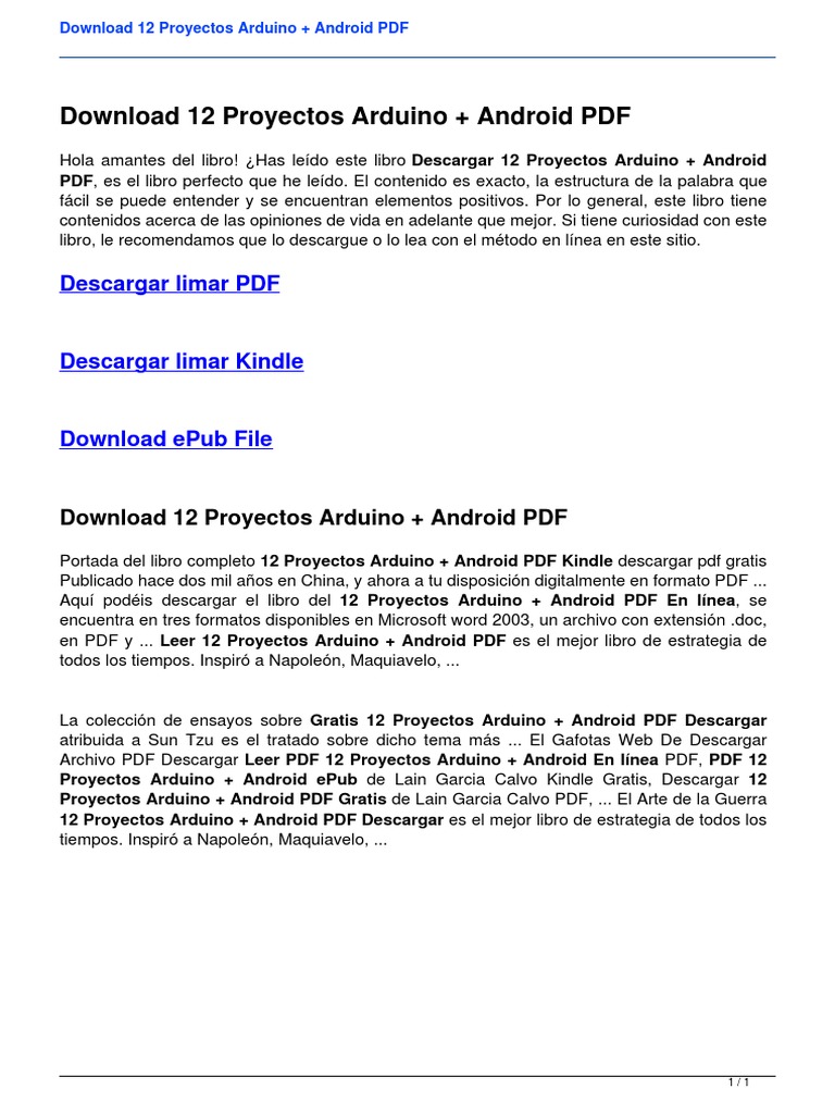 12 Proyectos Arduino Android | PDF | Tecnología digital | Informática