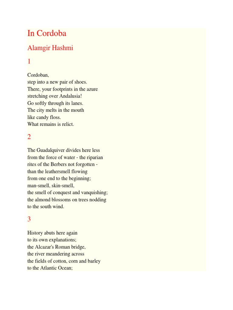 In Cordoba: Alamgir Hashmi 1 | PDF