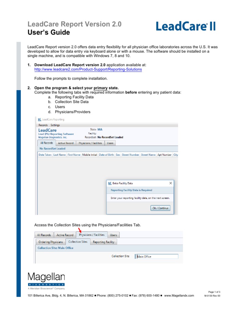 User'S Guide: Leadcare Report Version 2.0 | PDF | Tab (Gui) | Areas Of ...