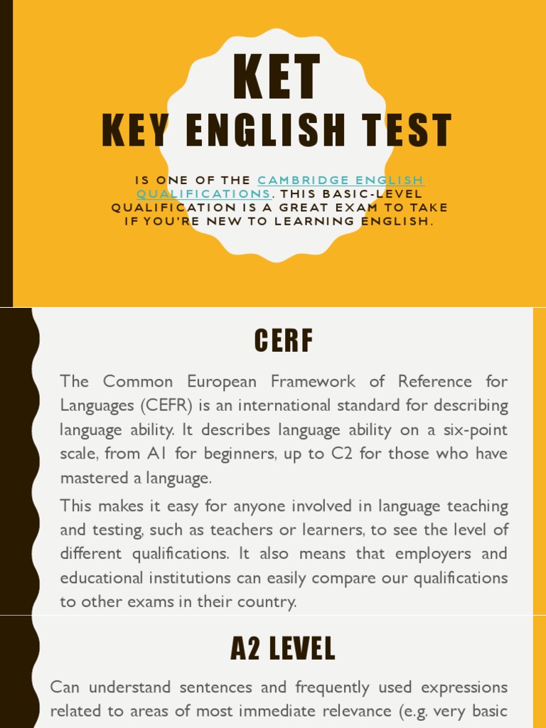Key English Test (KET): Level A2 exam for beginner English learners ...