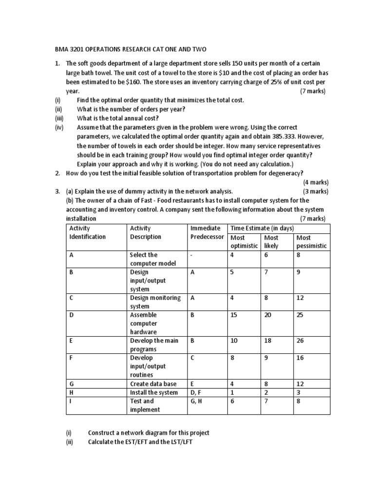 Bma 3201 | Download Free PDF | Inventory | Applied Mathematics