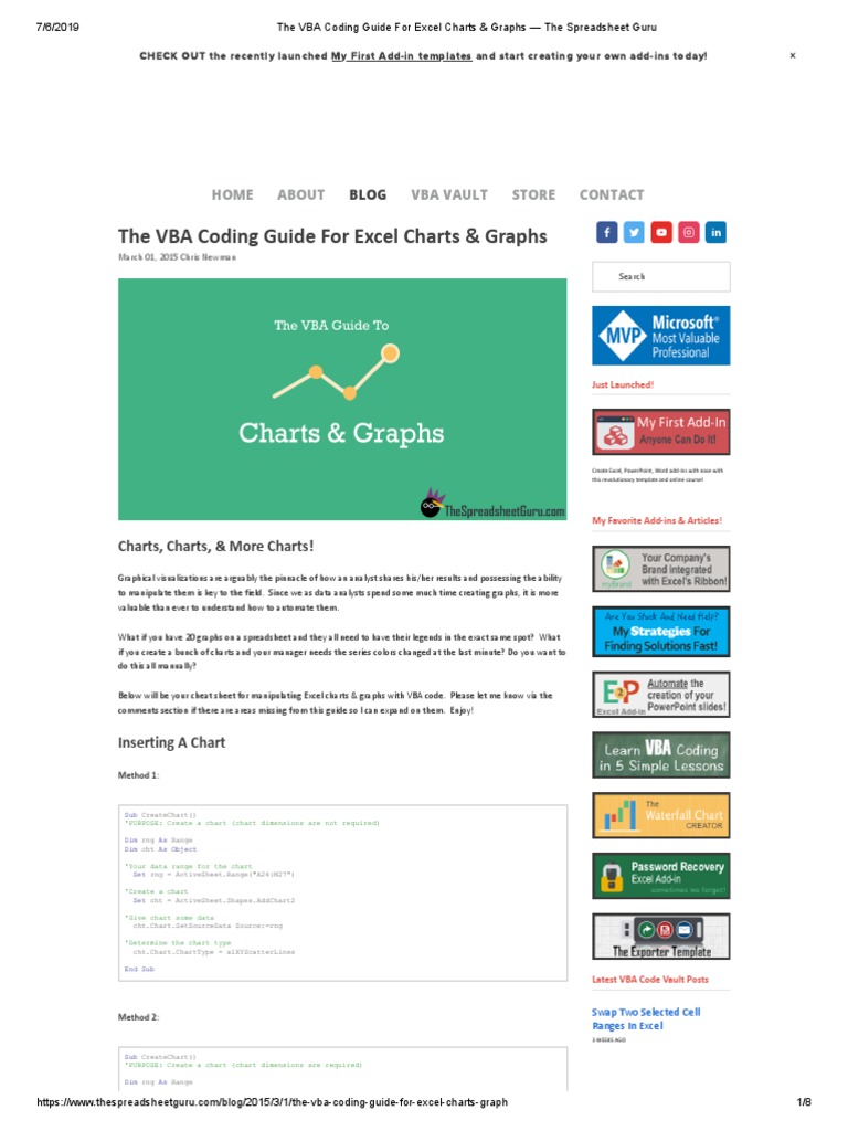 The VBA Coding Guide For Excel Charts & Graphs - The Spreadsheet Guru2 ...