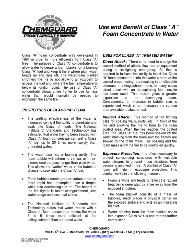 Benefits of Class A Foam in Firefighting | PDF | Fires | Foam