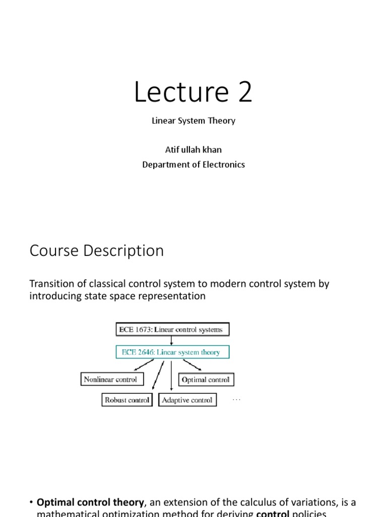 Linear System Theory | PDF | Control Theory | Cognitive Science