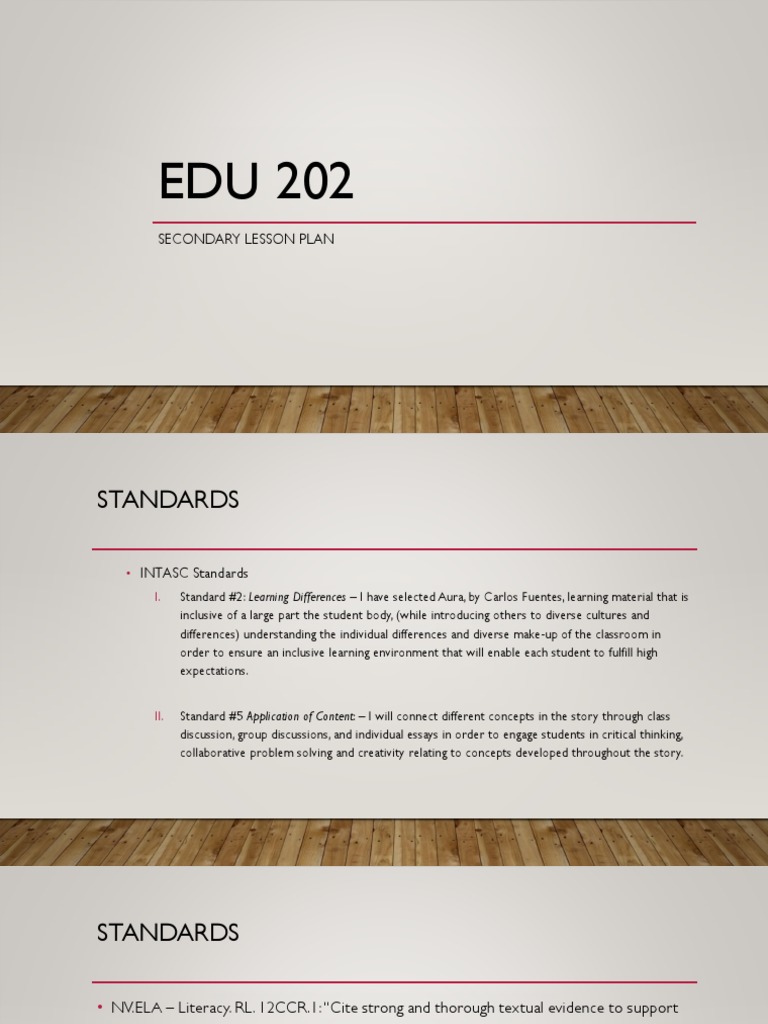 Edu 202secondarylessonplan-1 | PDF | Lesson Plan | Narrative