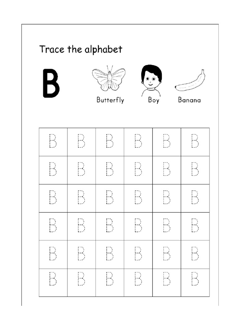 English Worksheet - Alphabet Tracing - Capital Letter B - MegaWorkbook ...