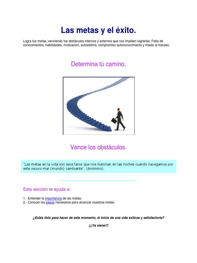 Las Metas y El Éxito | PDF | Vida | Las emociones